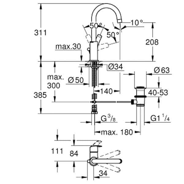 Grohe Eurosmart New Single Lever Basin Mixer L-Size 23537002 Spare Parts