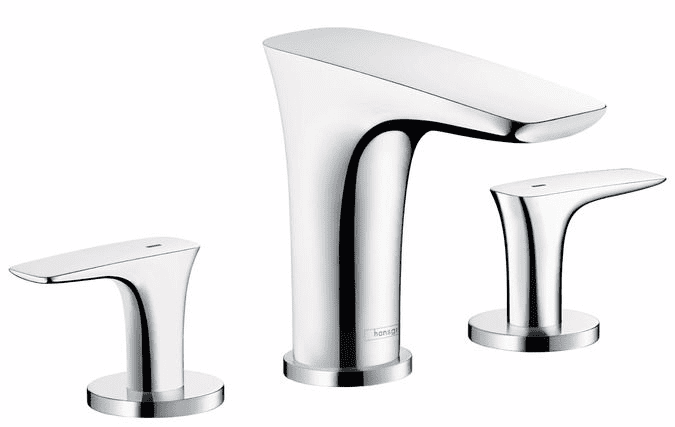 Hansgrohe PuraVida 3-Hole Basin Mixer 100 with Push-Open Waste Chrome ...
