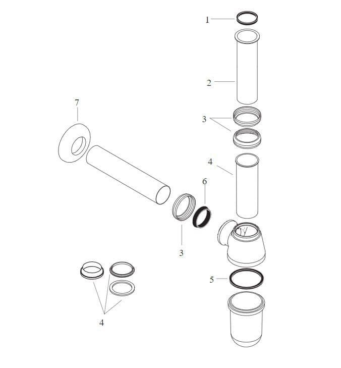 Hansgrohe Wedge-shaped Seal 1 & x22; for Cup-shaped Trap 53985000