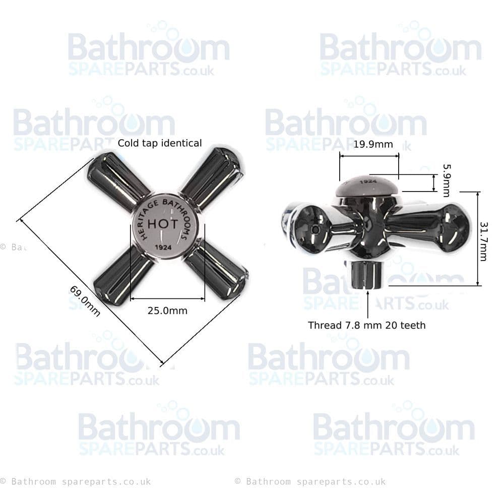 Heritage Ryde Handle pair with Indices 19077ZD02S