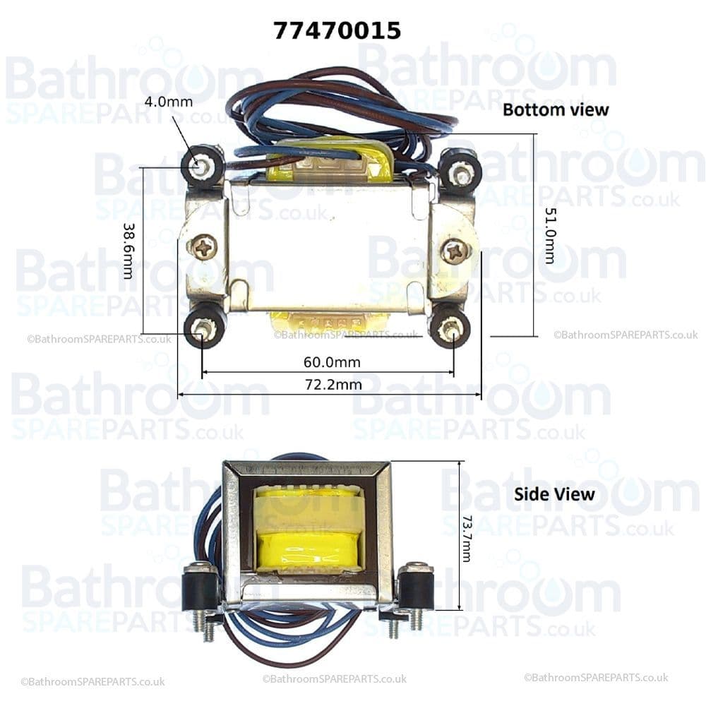 HiB Qubic 80 Cabinet 46600 Replacement 4 Screw Transformer 77470015