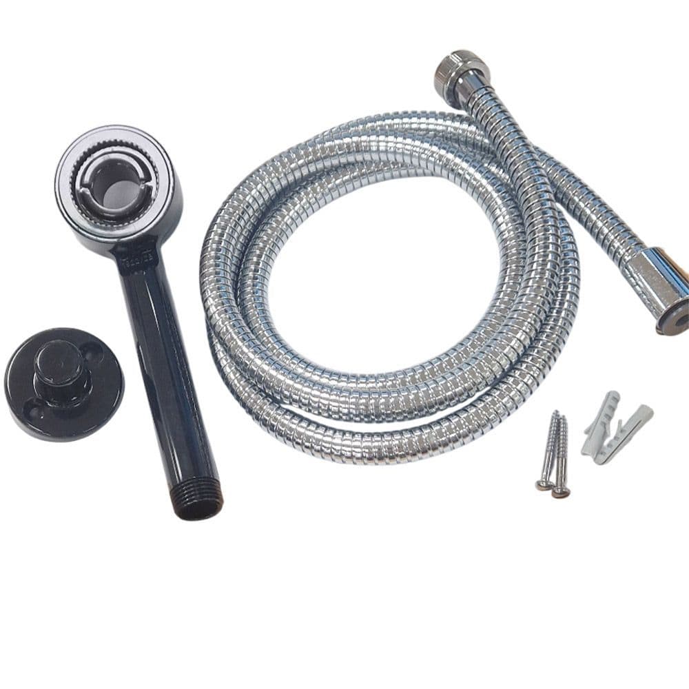 Ideal Standard P-IX Hand Shower Kit With Hose & Wall Bracket Black ...