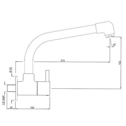 Jaquar Florentine Sink Cock With Extended Swinging Spout Flr Chr 5347nd