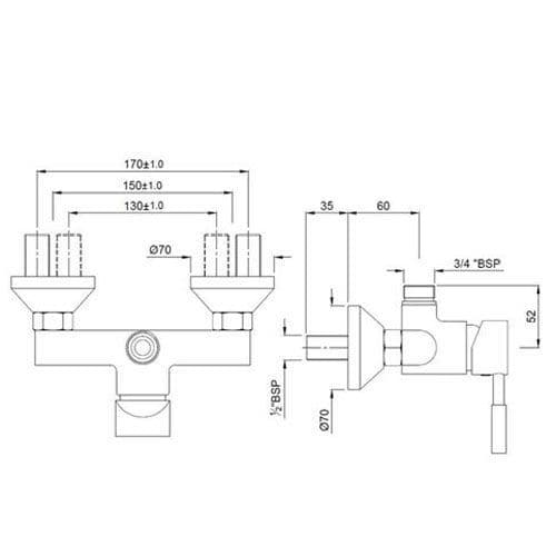 Jaquar Solo Single Lever Exposed Shower Mixer SOL-CHR-6147 Spare Parts