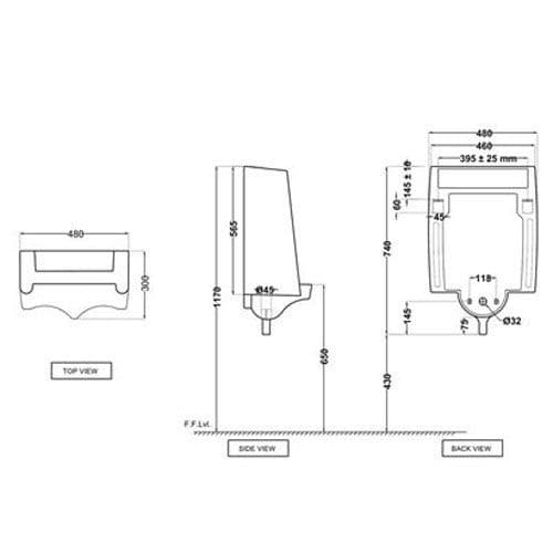 Jaquar Urinal URS-WHT-13255 Spare Parts