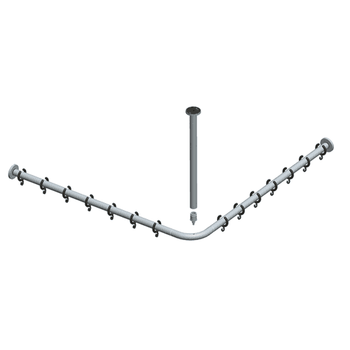 Keuco Plan Set Of Shower Curtain Rails Aluminium Silver 14937170900