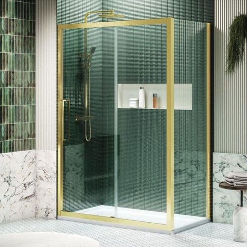 Lakes Showering Wave Brushed Brass Sliding Door 1100mm WAVS110BRS Spare ...