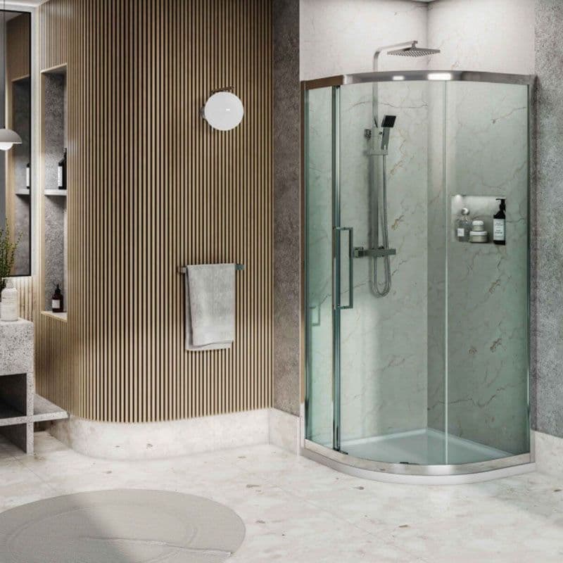 Lakes Showering Wave Offset Single Door Quadrant 1200mm WAVRSD128S ...