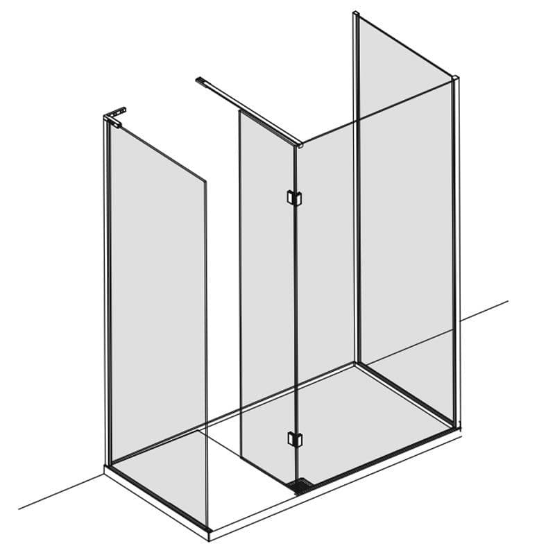 Matki Boutique NWST/TH1290 Hinged Walk-In Corner With Side Panel Shower ...