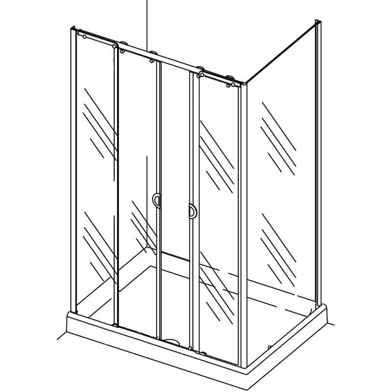 Matki Mirage EC1280 Straight Slider Corner With Integrated Shower Tray ...