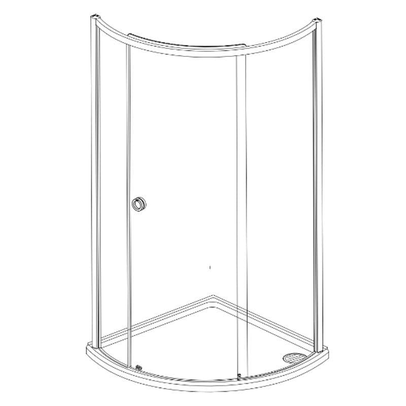 Matki Radiance NRXC1000 Curved Shower Door With Integrated Shower Tray ...