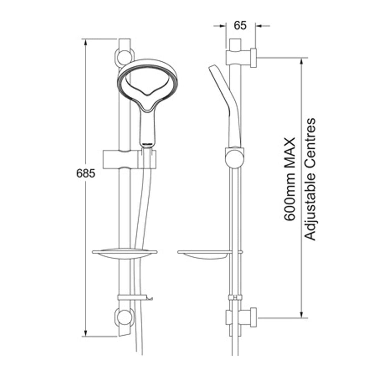 Methven Aurajet Aio Easy Fit Shower Kit Chrome EKIT06/AIO Spare Parts