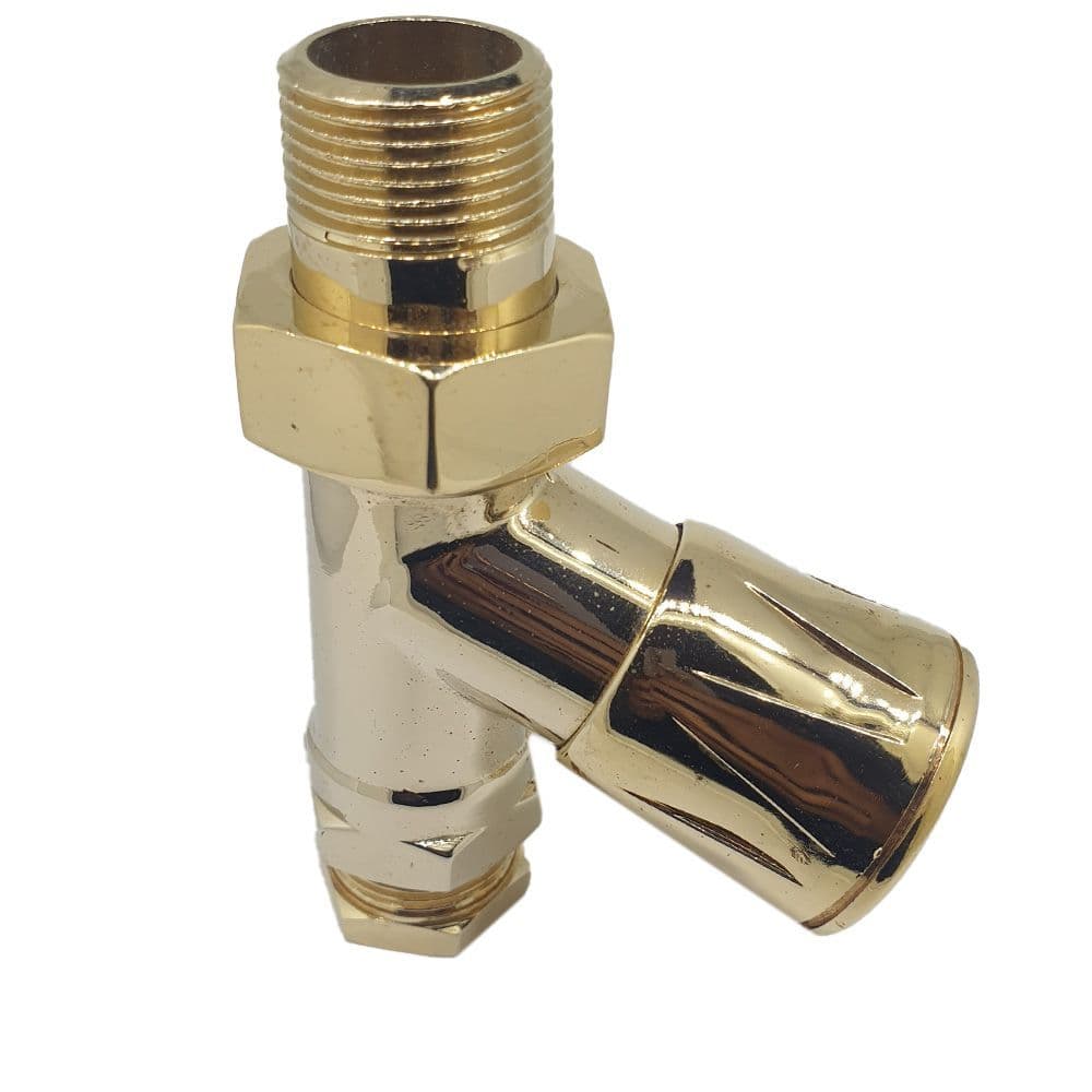 Myson 3/4" Gold Straight Radiator Valves MY34GOLD