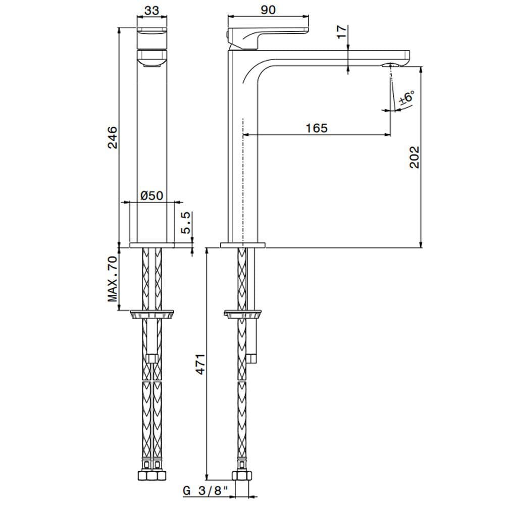 Newform B-Easy Single-Lever Basin Mixer Without Pop-Up Waste Set Medium ...