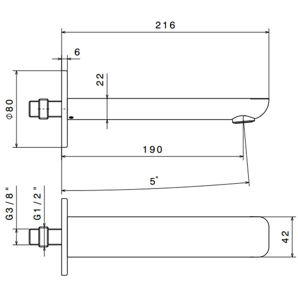 Newform Extro Wall Spout For Basin Group With 1/2" Connection 69337 ...