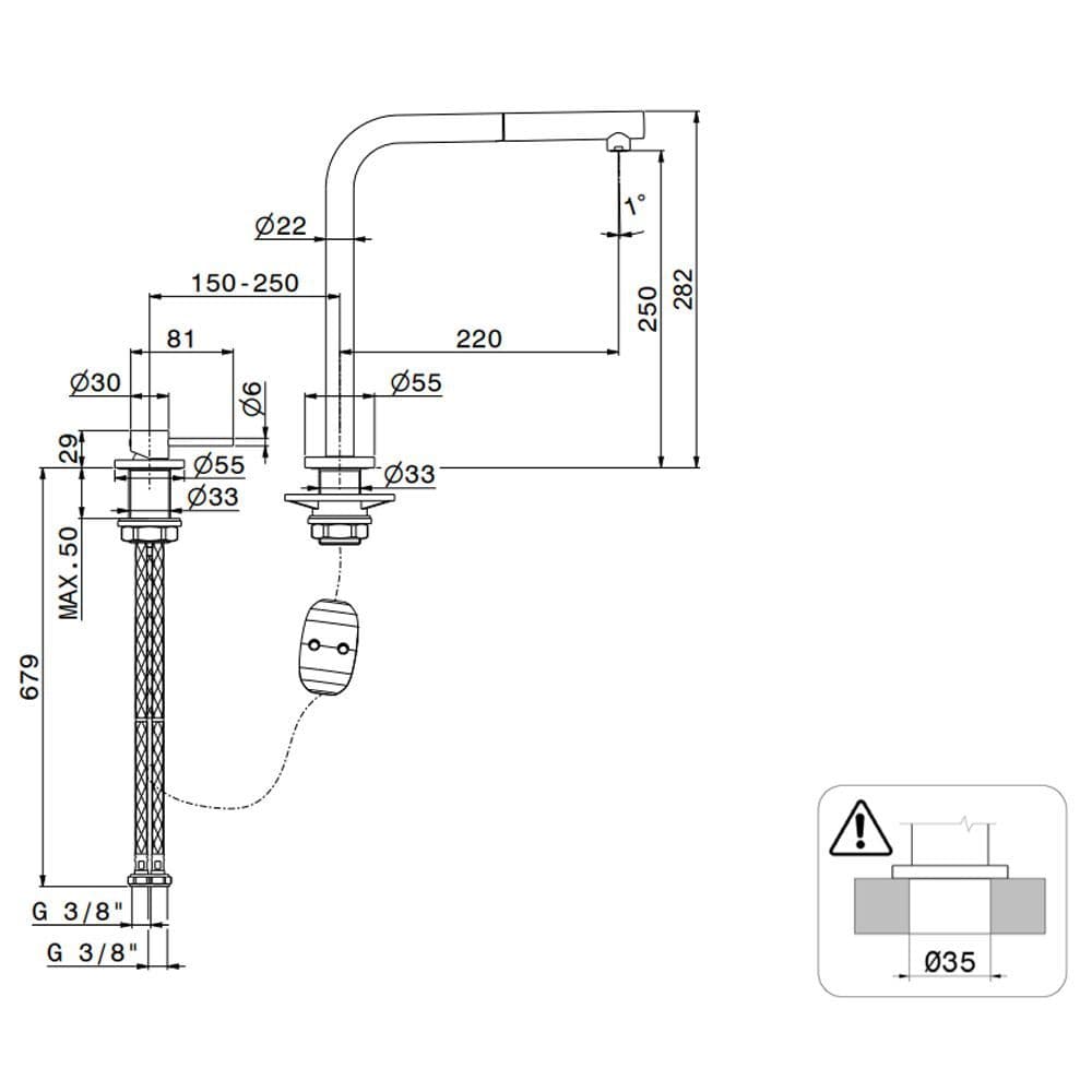 Newform N21 Single-Lever Sink Mixer 71725 Spare Parts
