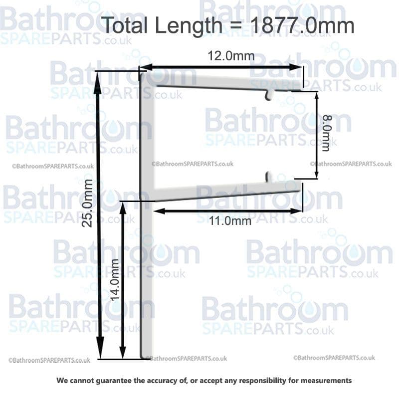 Premier Bathrooms Matrix Shower Door 1877mm Vertical Seal SEA1039AA