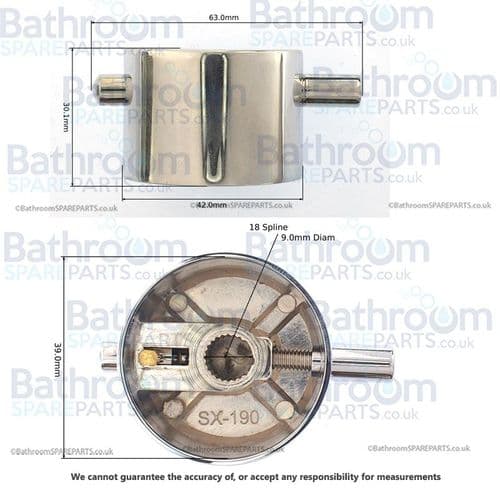 Pura Arco Twin Outlet 3 Handle Shower Valve 6003 Spare Parts