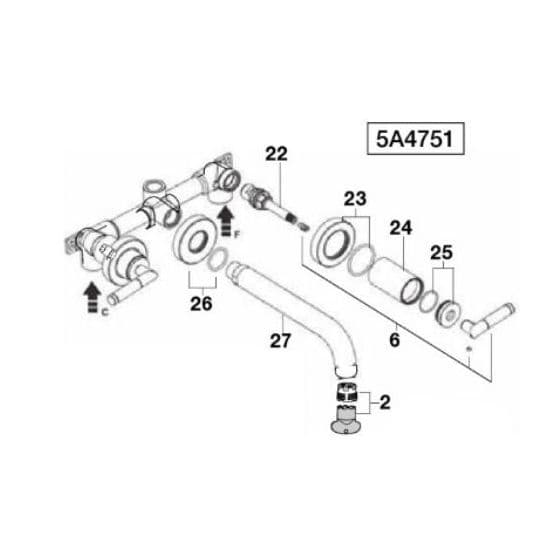 Roca Loft Elite Wall Mounted Basin Tap Pre 2007 5A4751 Spare Parts