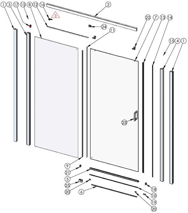 Roman Showers Haven8 1700mm Right Level Access Sliding Door Shower ...