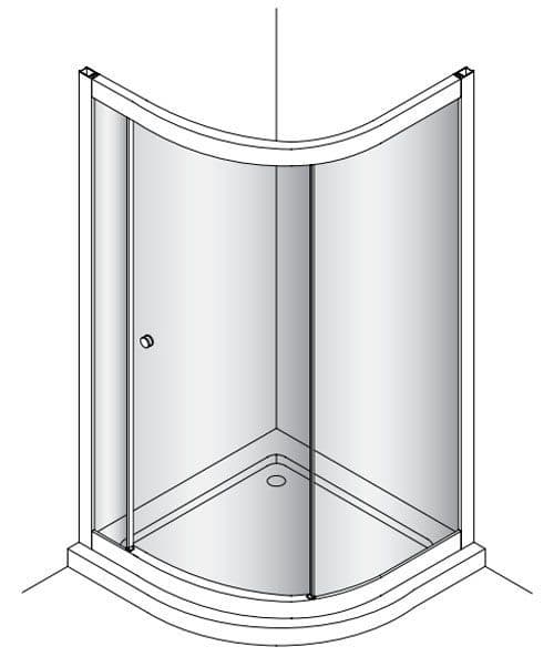 Simpsons Edge Quadrant Single Door Shower Enclosure 800 x 800mm ...
