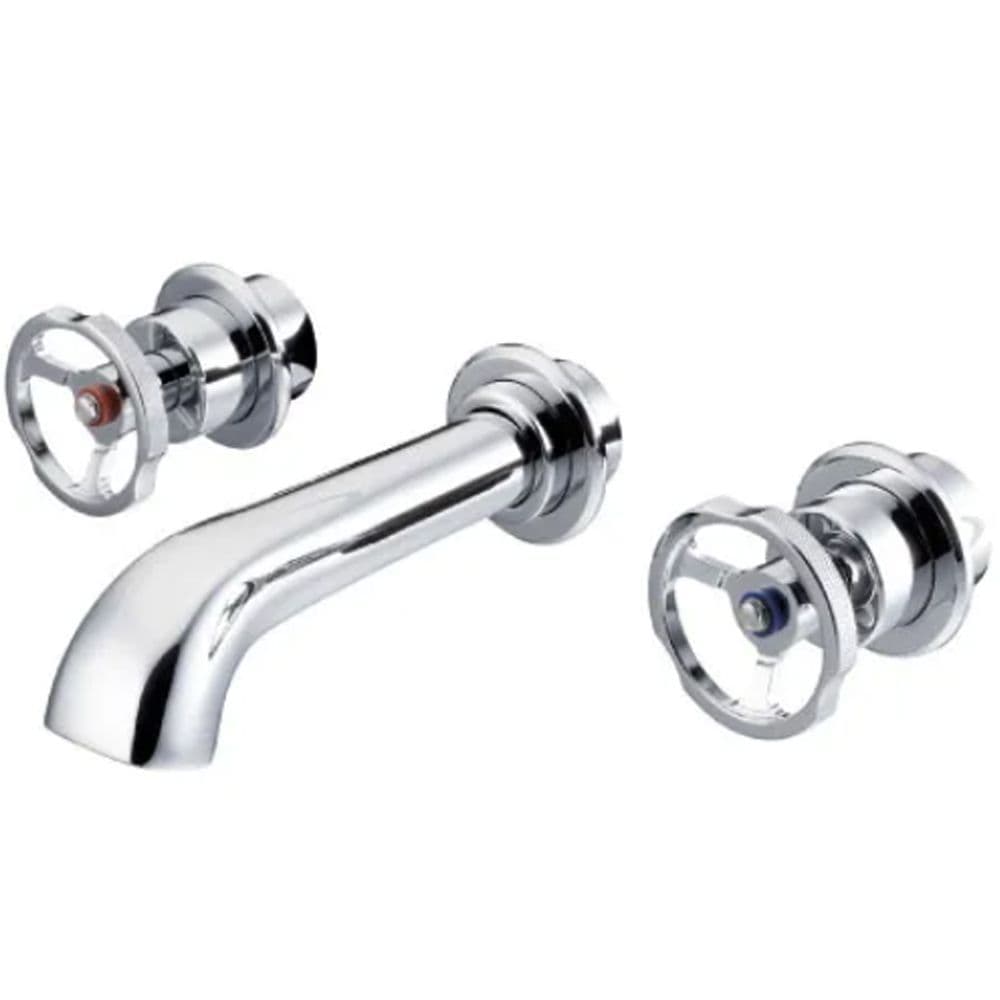 St James Arno Wall Mounted Three Hole Bath Filler Round Handle Chrome ...