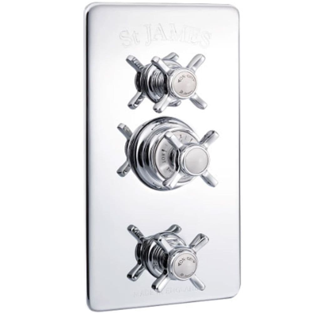 St James Traditional Concealed Thermostatic Shower Valve England Handle ...