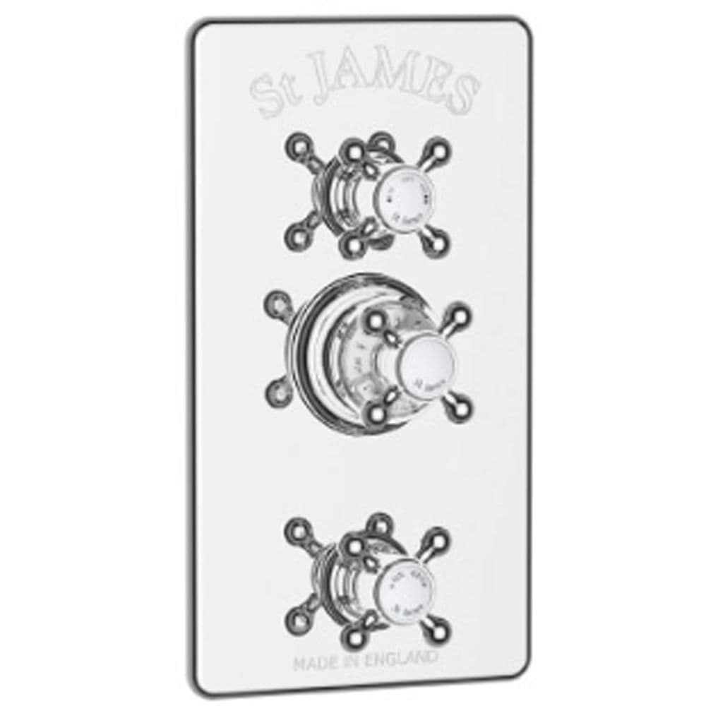St James Traditional Concealed Valve 3 Outlets London Handle Chrome ...