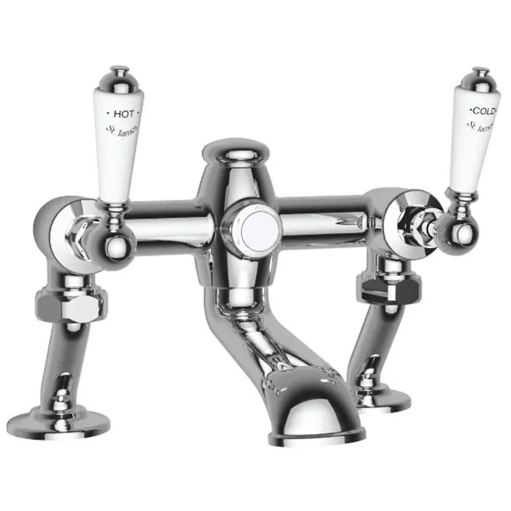 St James Traditional Deck Mounted Bath Filler London Lever Chrome ...