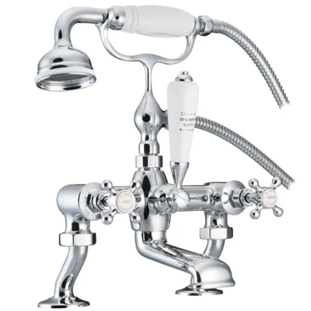 St James Traditional Deck Mounted Mixer With Cranked Legs London Handle ...
