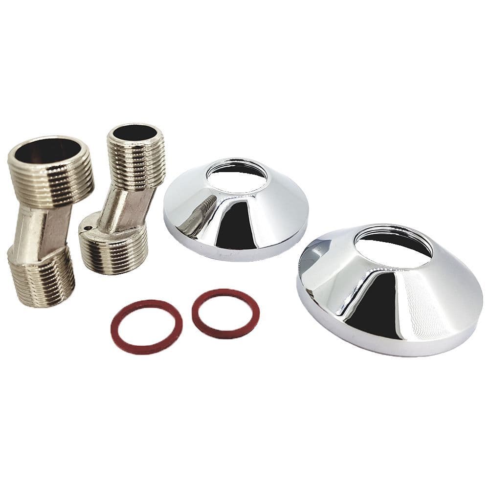 Ultra Pair of Wall Mounted Couplings Chrome 1/2" X3130