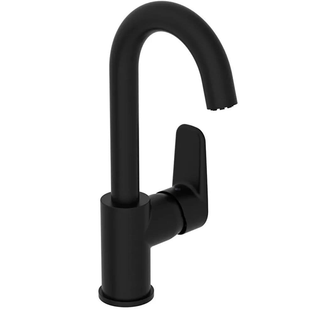 Vitra Flow Soft Basin Mixer Tap With Swivel Spout Matt Black A4316036