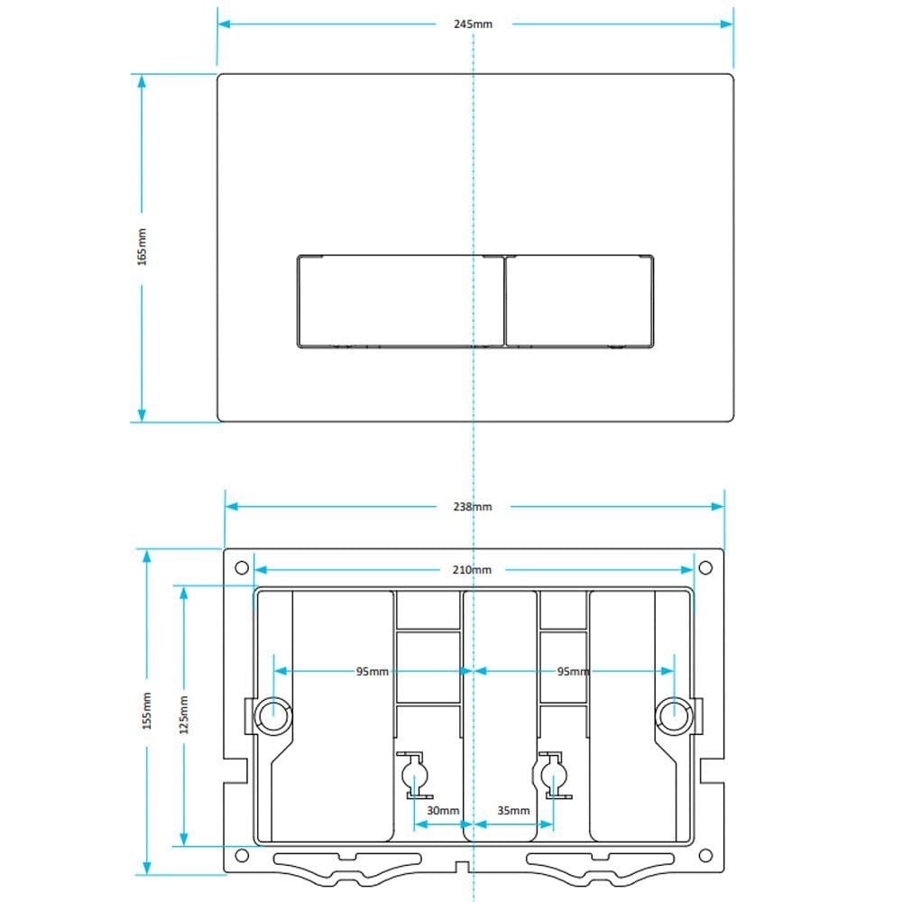 Viva Skylo Brushed Copper Dual Flush Plate ULTRA26