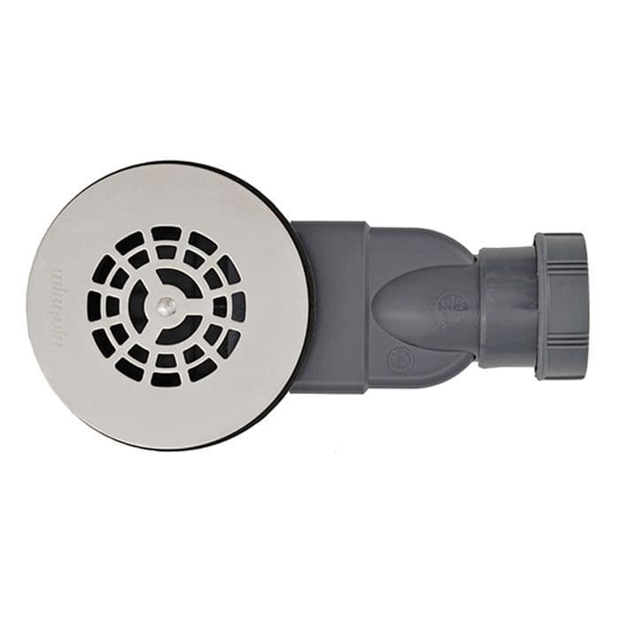 Wirquin Slim 90mm Shower Waste with Stainless Steel Grid and Membrane ...