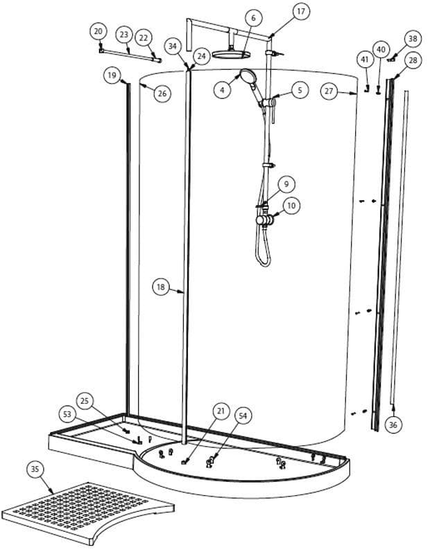 Matki Classic WIC Corner Curved Walk-In Shower Door Spare Parts (2002-2015)