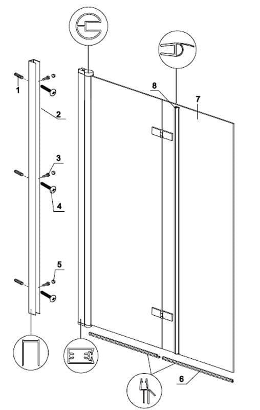 Matki Eleganza EFB Bath Screen Spare Parts (2014+)