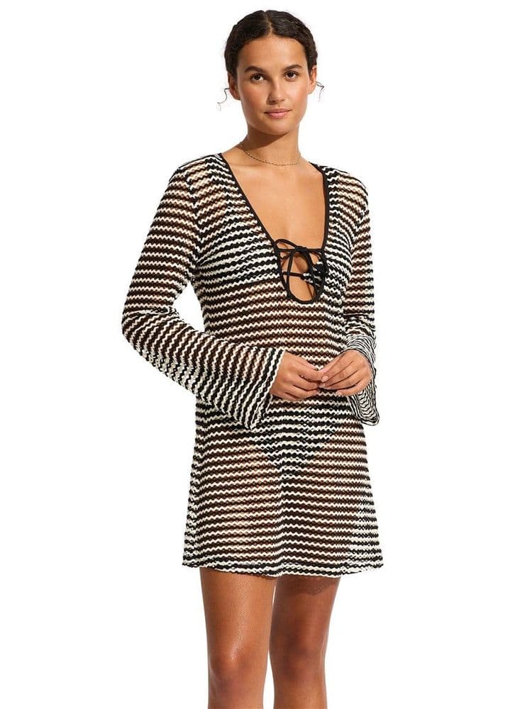 Seafolly Mesh Effect Cover Up - Black