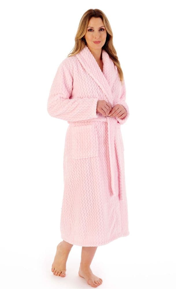 Slenderella Zig-Zag Pattern Housecoat - Pink