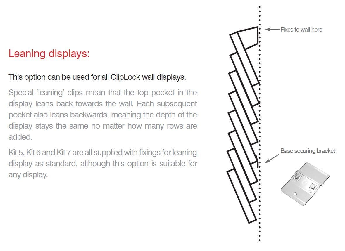 Pair of ClipLock Leaning Brackets for slatwall mounting