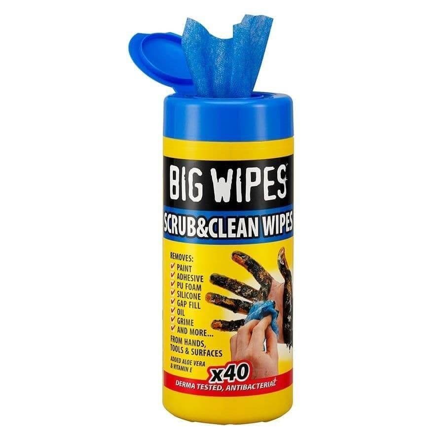 Big Wipes Scrub & Clean Antibacterial Wipes 40 Sheets Tub