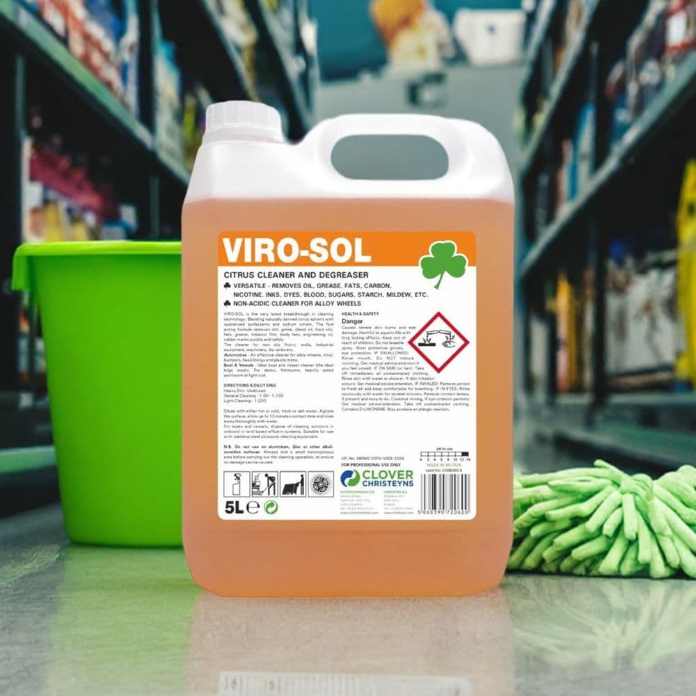 Clover 326 Viro-Sol Citrus Cleaner and Degreaser Cleaner 5L Concentrated