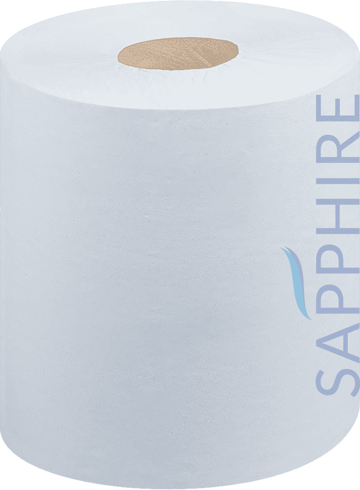 Sapphire White Centrefeed Rolls 150m 2 ply Pack of 6