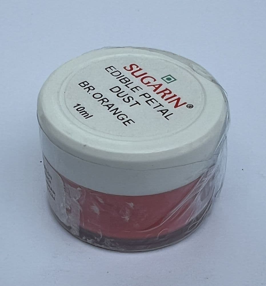 Sugarin Edible Petal Dust Brilliant Orange 10ml size