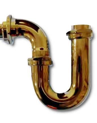 Traditional Basin P Trap copper polished chrome plated