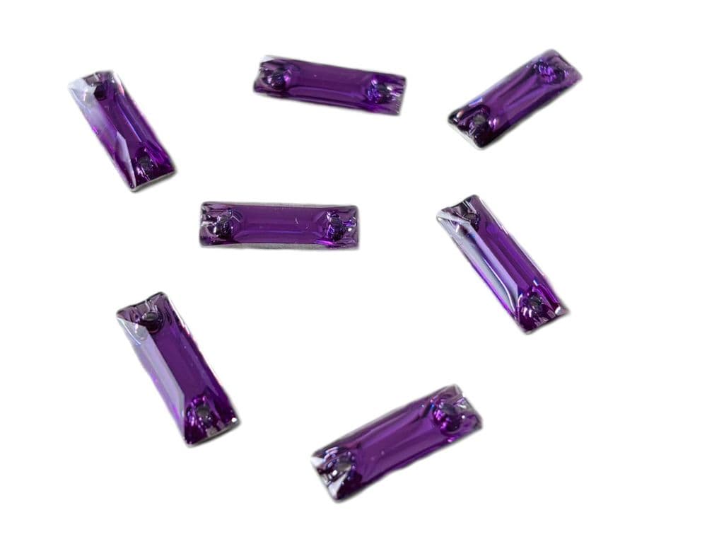 Amethyst Purple Oblong Shape EIMASS Resin Sew on Glue on Crystals