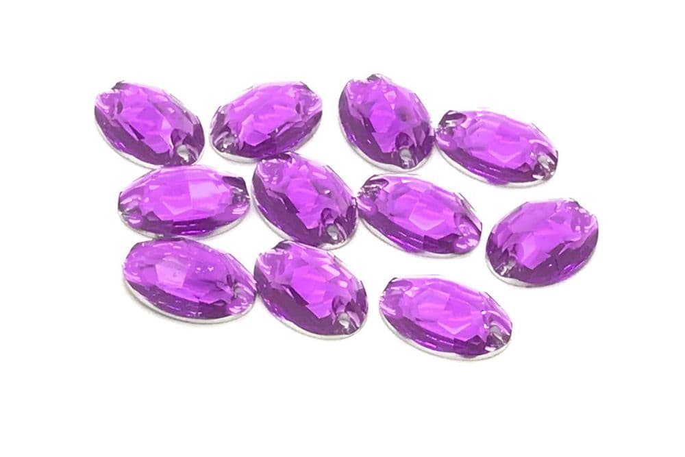 Amethyst Purple Oval Shape EIMASS Resin Crystals Sew or Glue on Flat ...