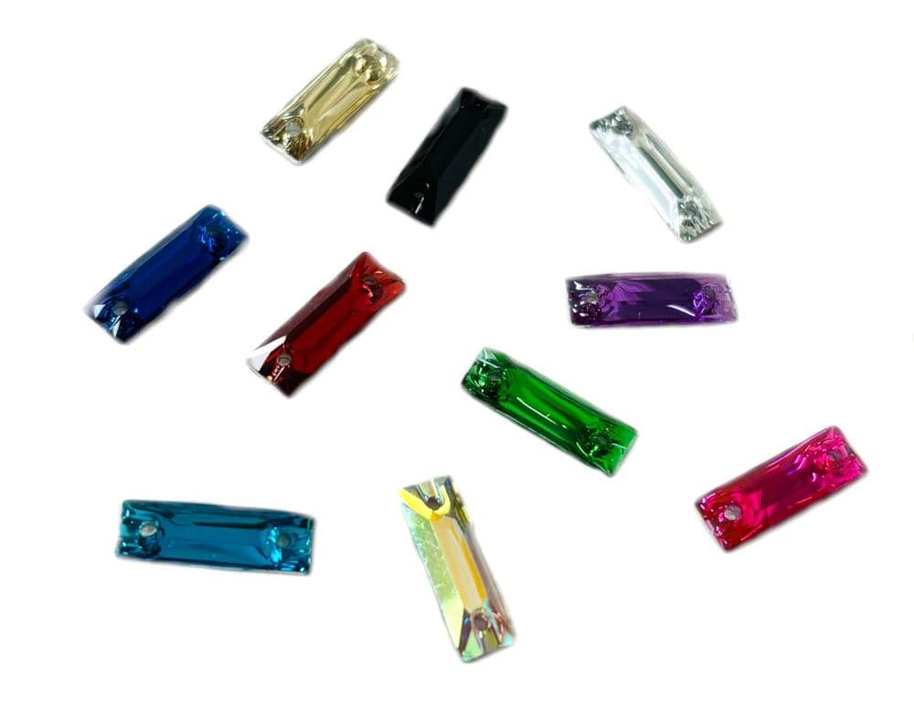 Assorted Colours Oblong Shape EIMASS Resin Sew on Glue on Crystals