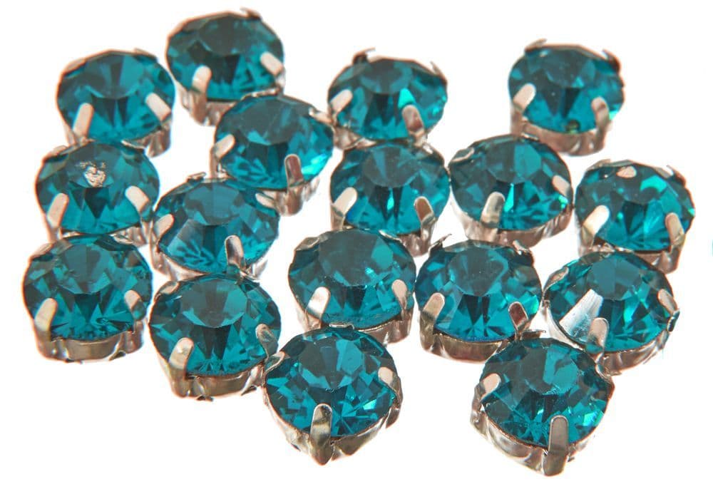 Blue Zircon Rose Montees EIMASS 3555 Range Single Stone Silver Setting ...