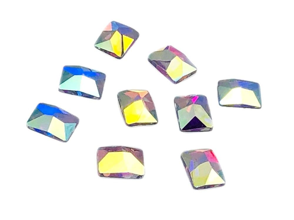 Crystal AB Rectangle 1 Hot Fix 2 5x5mm 3x7mm EIMASS 7737 Tiny Glass ...