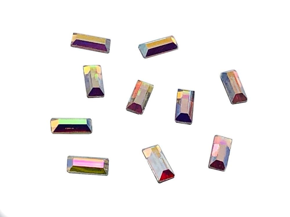 Crystal AB Rectangle 2 Hot Fix 6x8mm EIMASS 7737 Tiny Glass Crystals